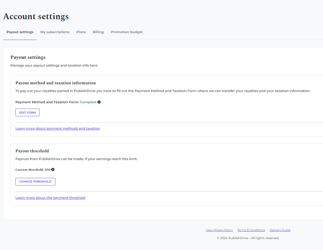 Managing your payment threshold